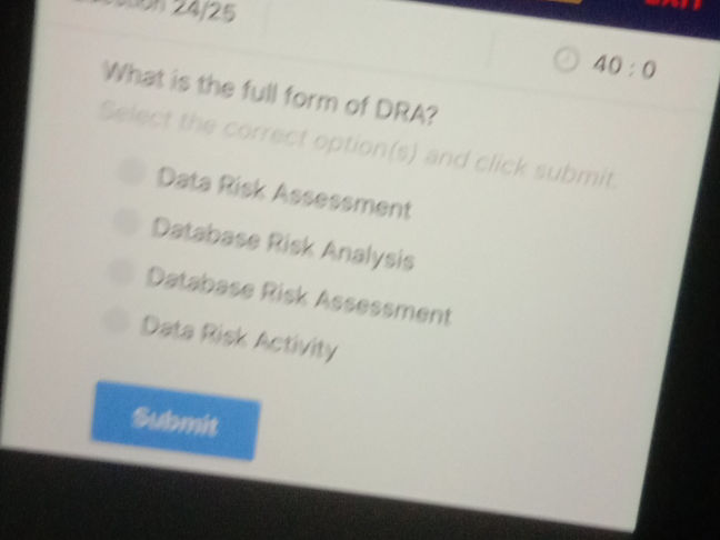 What is the full form of DRA? Data Risk | StudyX