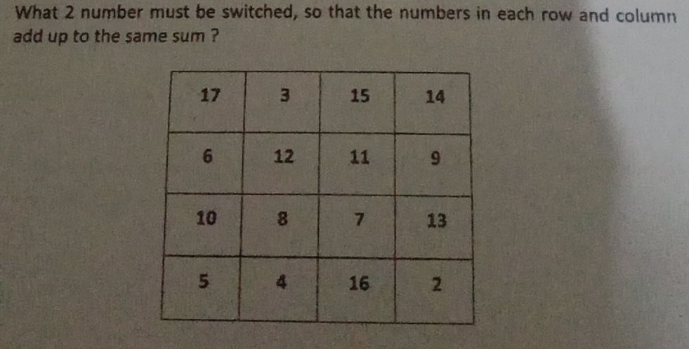What 2 number must be switched, so that the | StudyX