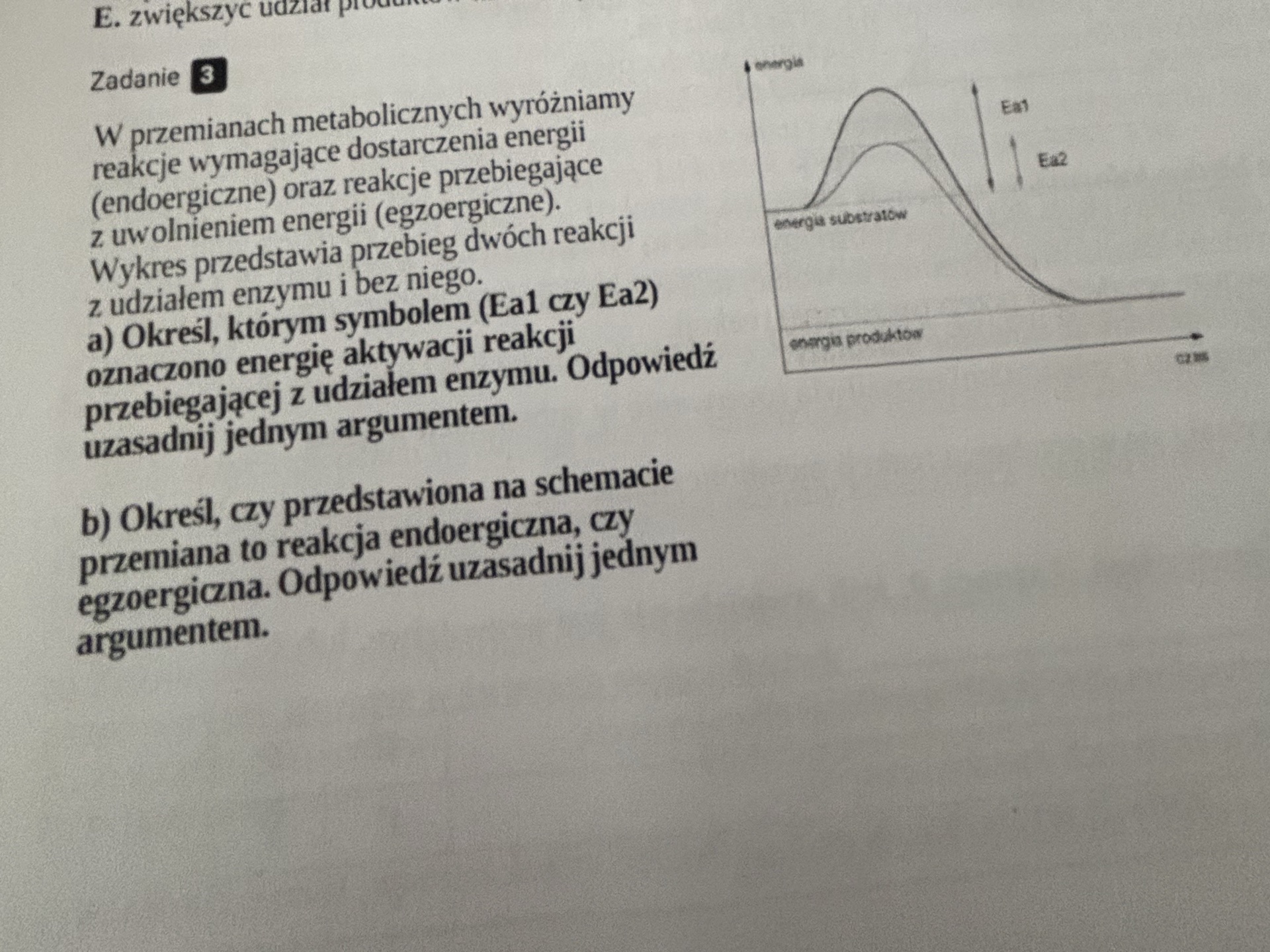 a) Określ, którym symbolem (Ea1 czy Ea2) | StudyX