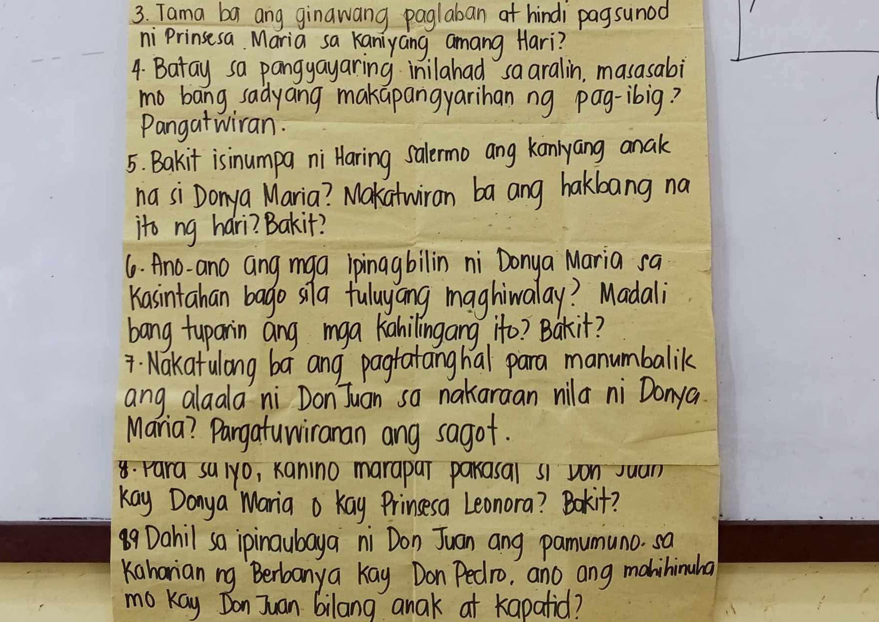 3. Tama ba ang ginawang paglaban at hindi | StudyX