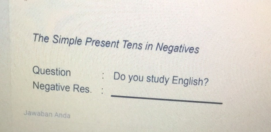 The Simple Present Tens in Negatives | StudyX