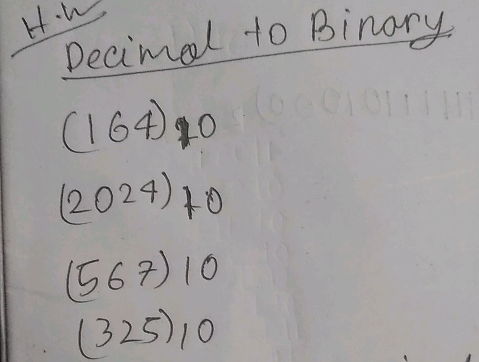 Convert the following decimal numbers to | StudyX