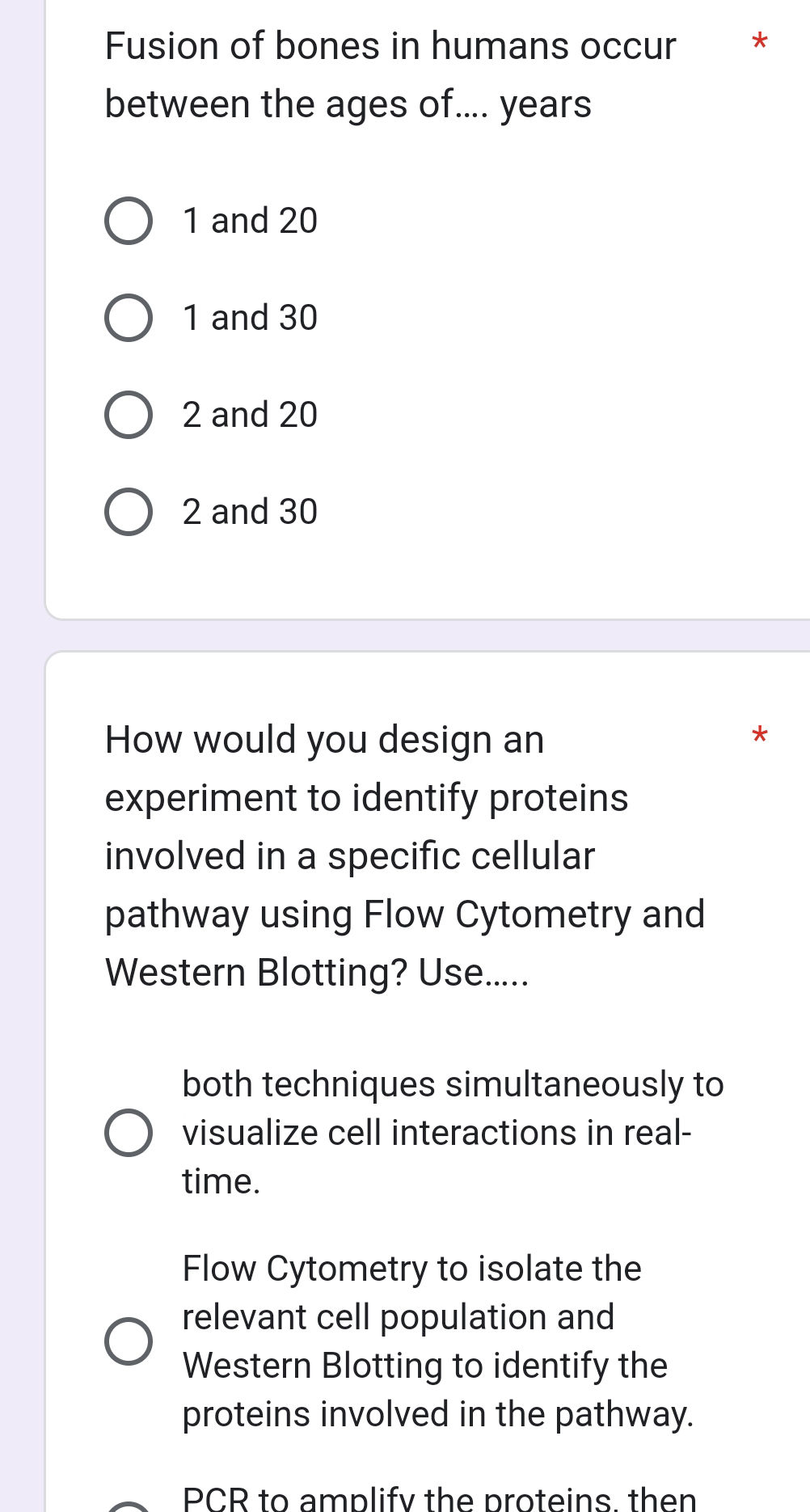 Fusion of bones in humans occur between the | StudyX