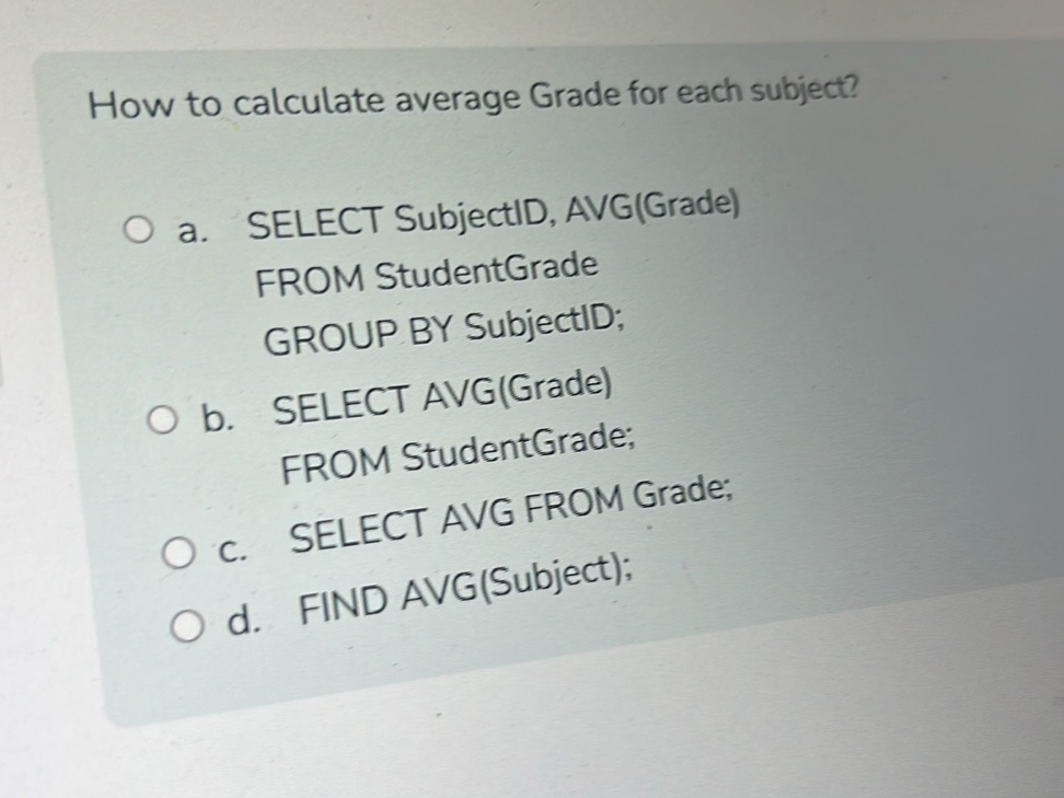 How to calculate average Grade for each | StudyX