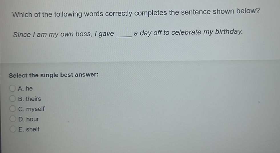 Which of the following words correctly | StudyX