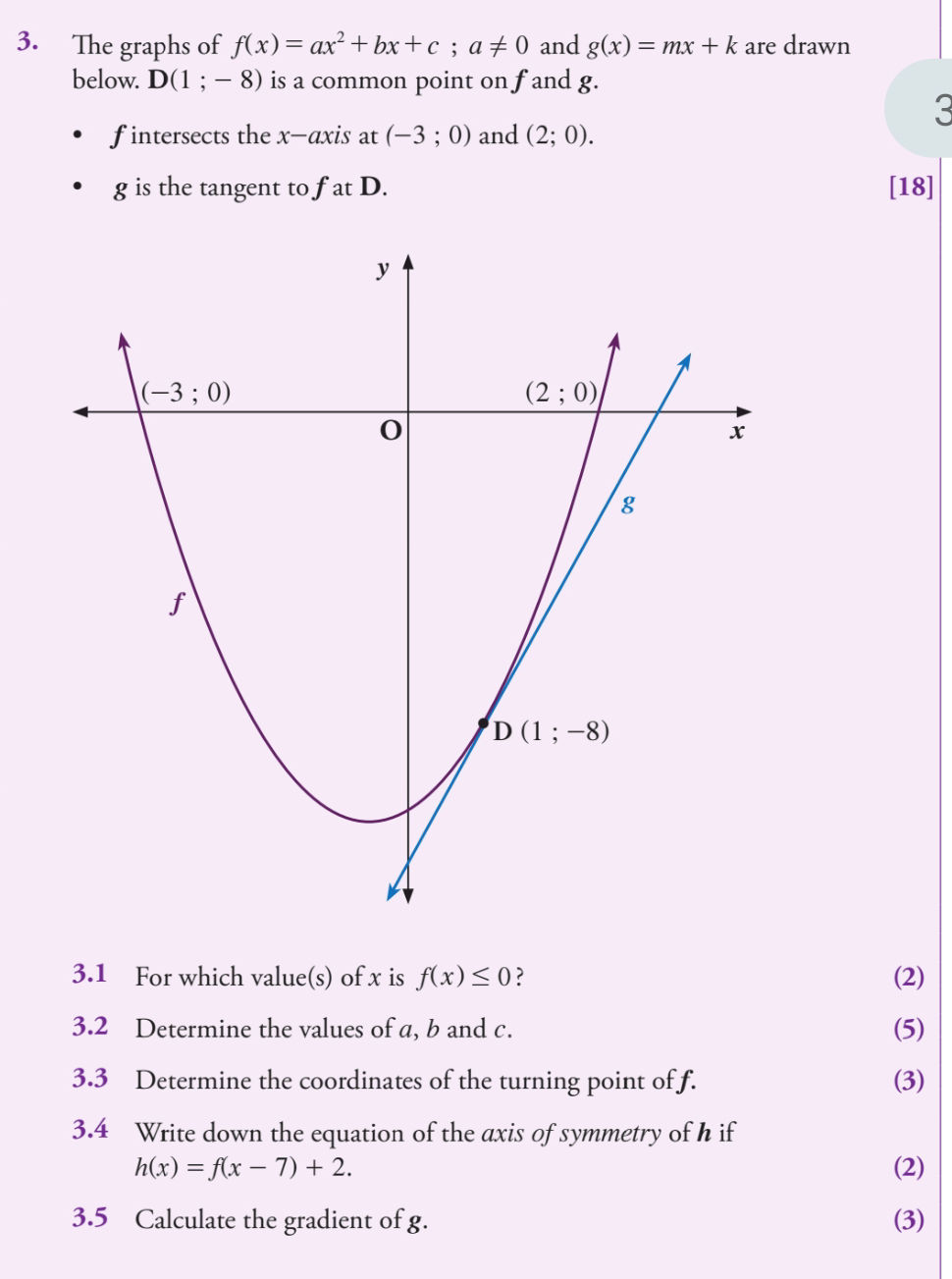 3. The graphs of $f(x) = ax^2 + bx + c$; $a | StudyX