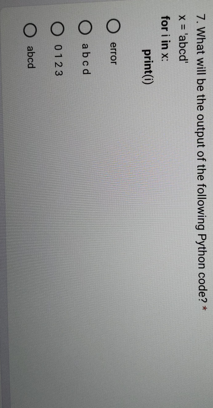 7. What will be the output of the following | StudyX