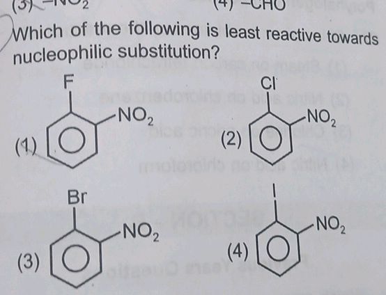 Which of the following is least reactive | StudyX