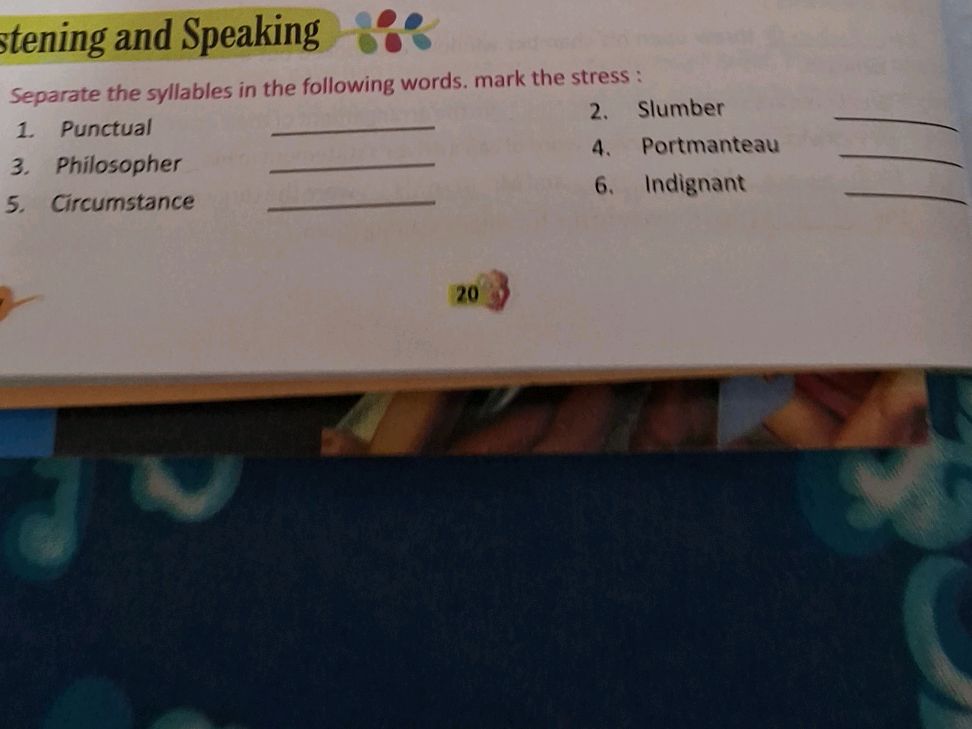 Separate the syllables in the following | StudyX