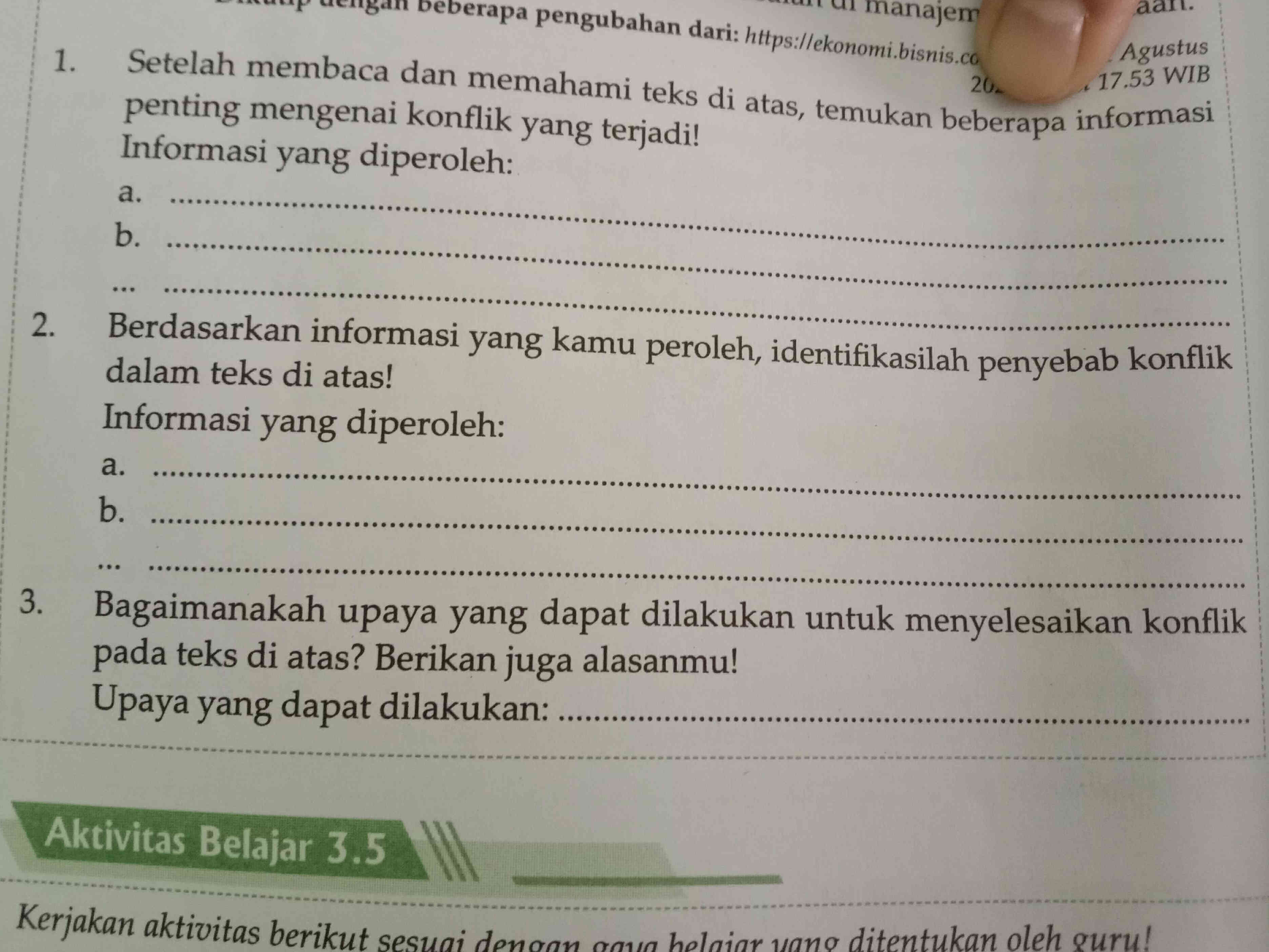 1. Setelah membaca dan memahami teks di | StudyX