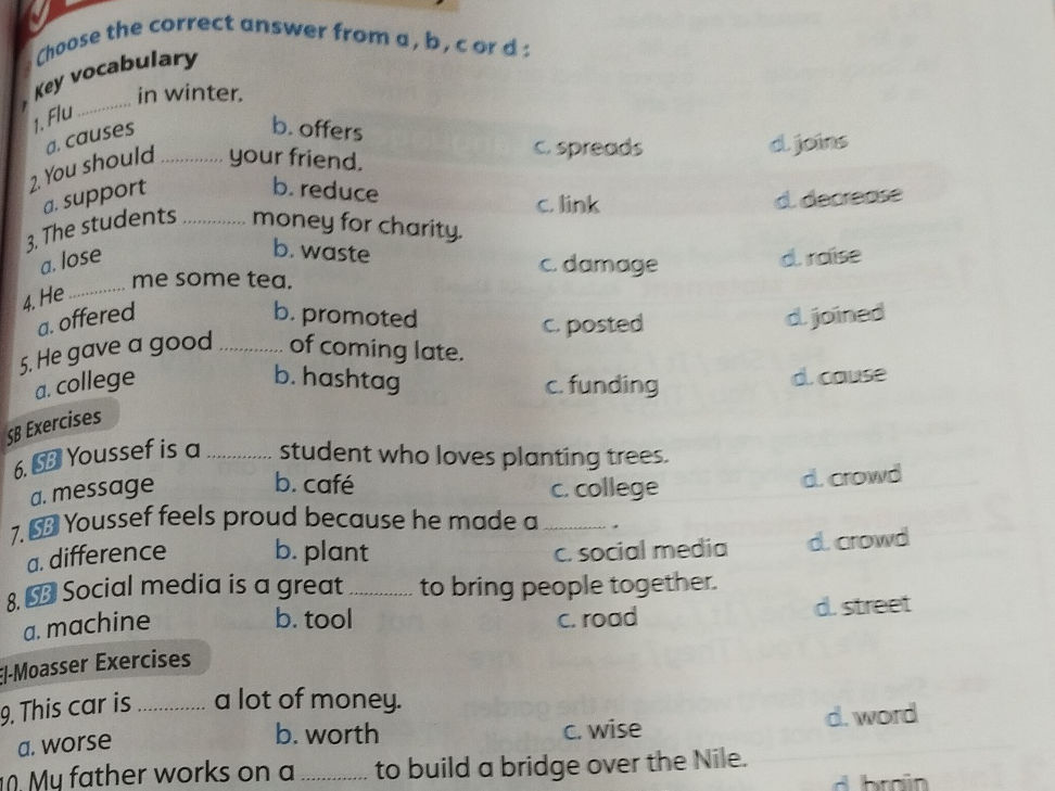 Choose the correct answer from a, b, c or d: | StudyX