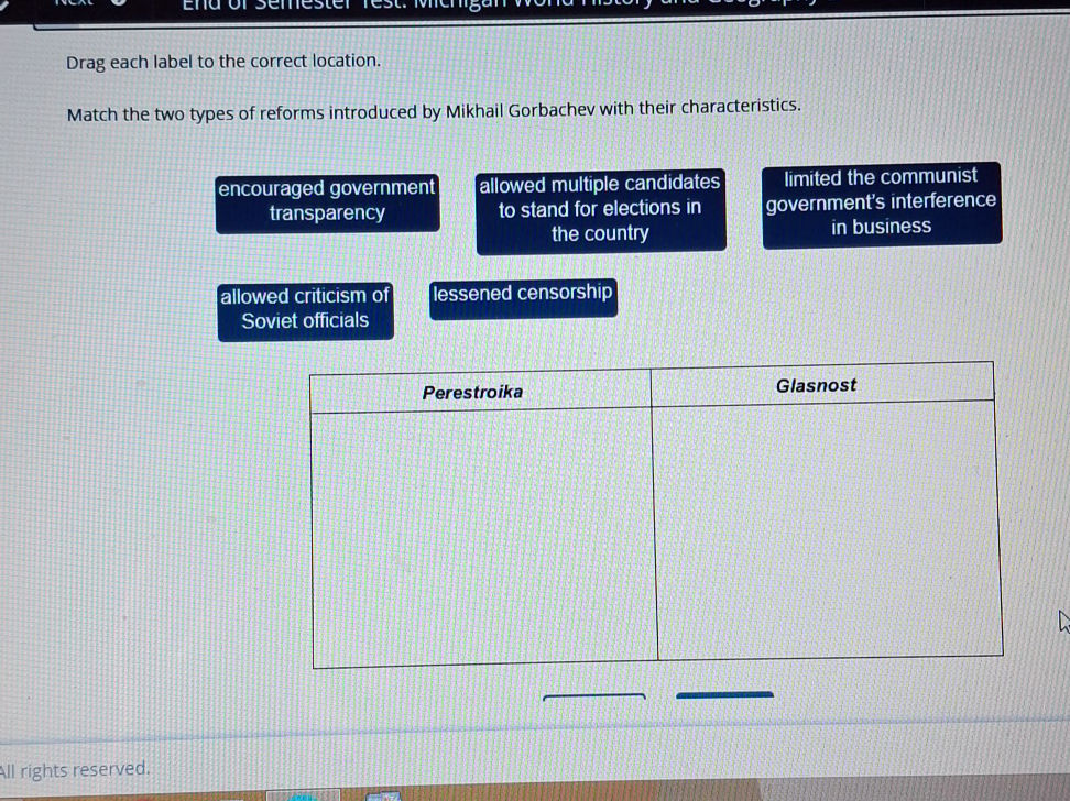 Drag each label to the correct location. | StudyX