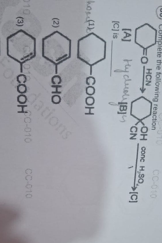 Complete the following reaction [A] -> | StudyX