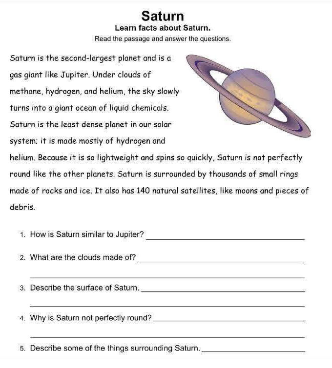 Saturn Learn facts about Saturn. Read the | StudyX