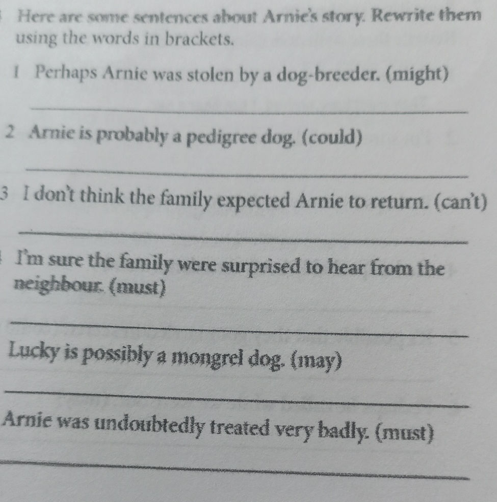 Here are some sentences about Arnie's story. | StudyX