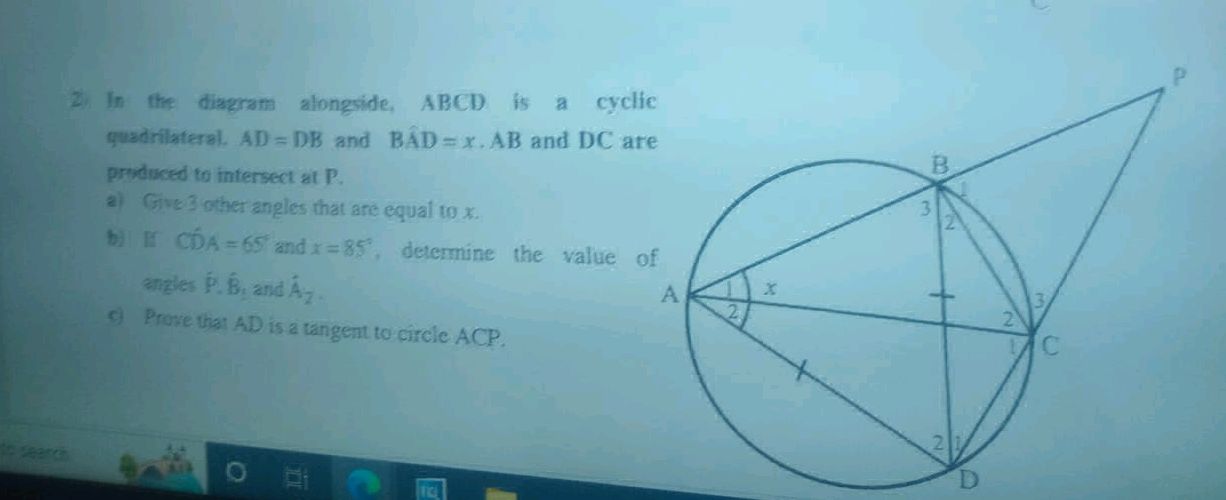 2. In the diagram alongside, ABCD is a | StudyX