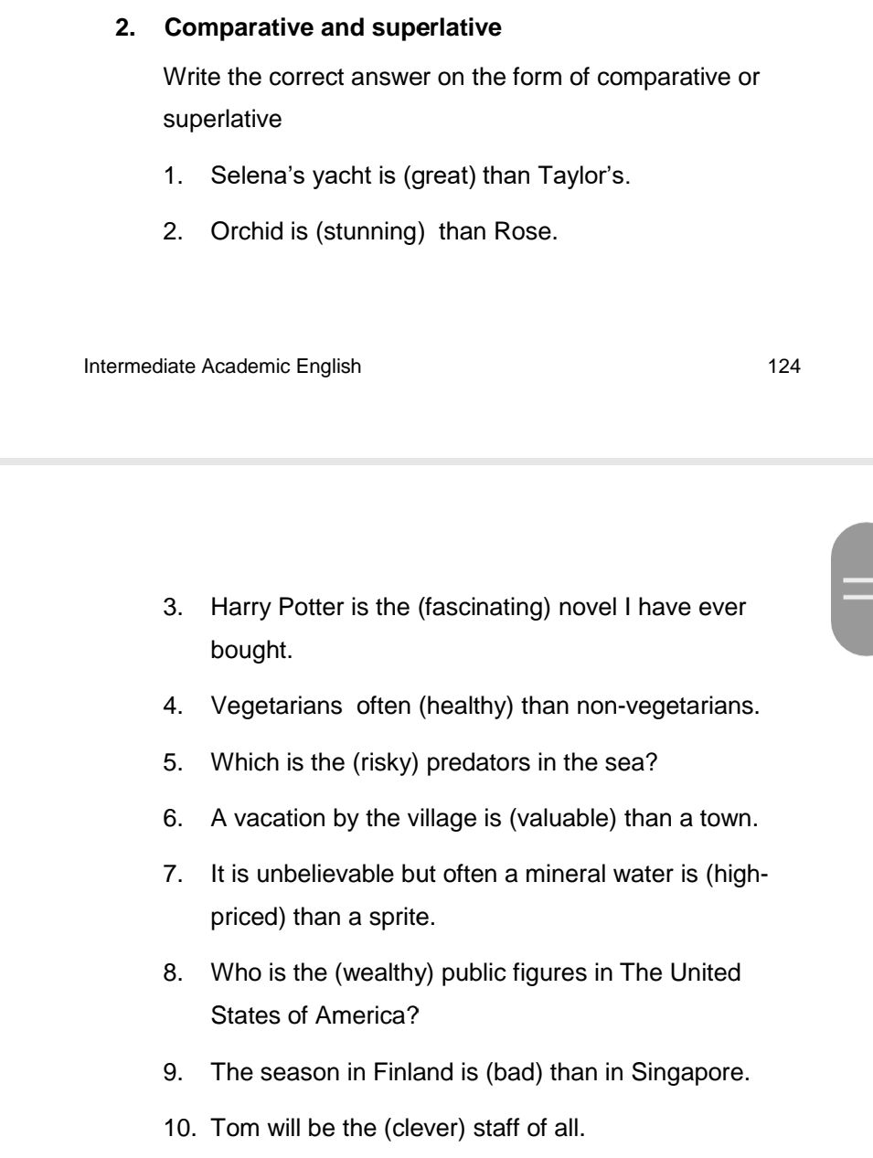 2. Comparative and superlative Write the | StudyX