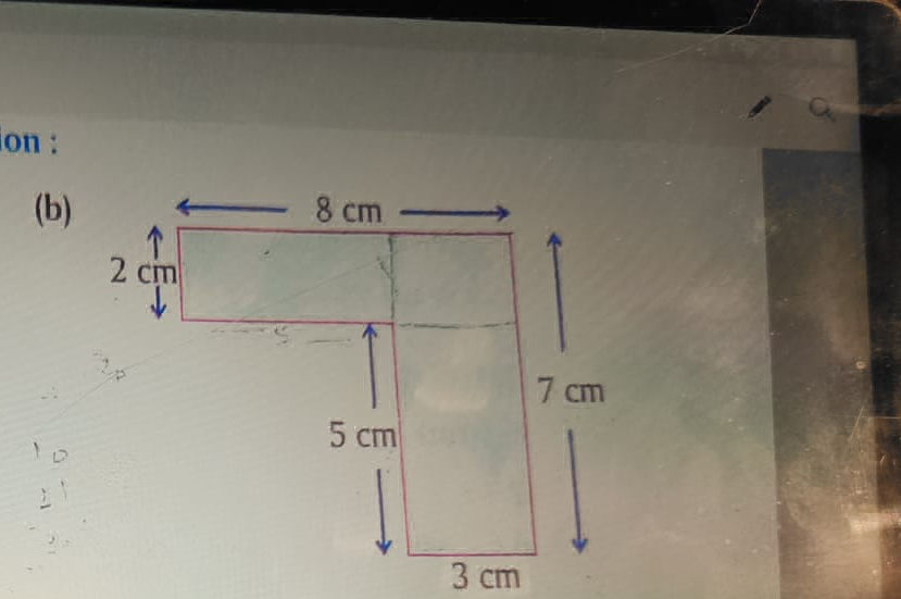 The image shows a composite shape with the | StudyX