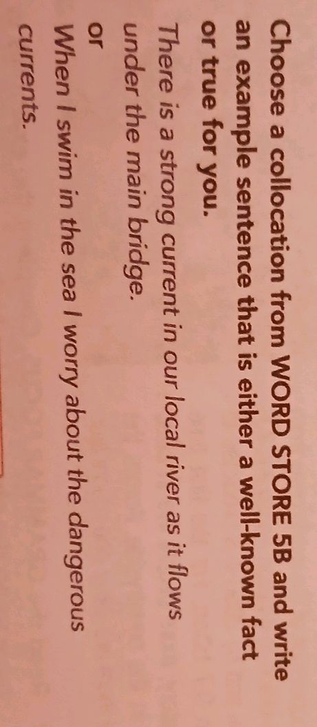 Choose a collocation from WORD STORE 5B and | StudyX