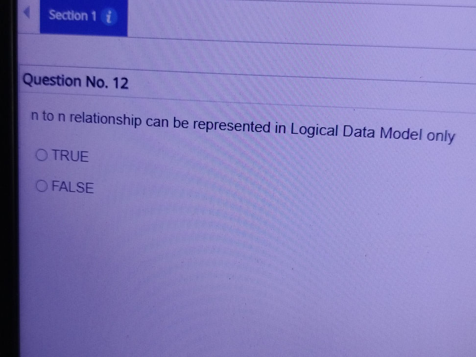 Question No. 12 n to n relationship can be | StudyX