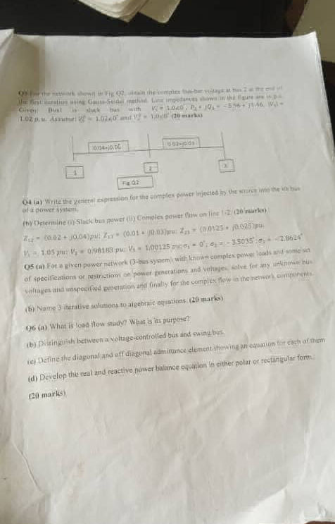 Q5 For the network shown in Fig 02, obtain | StudyX
