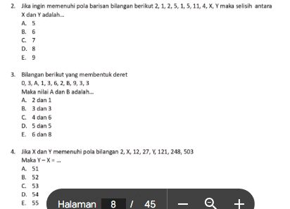 2. Jika ingin memenuhi pola barisan bilangan | StudyX