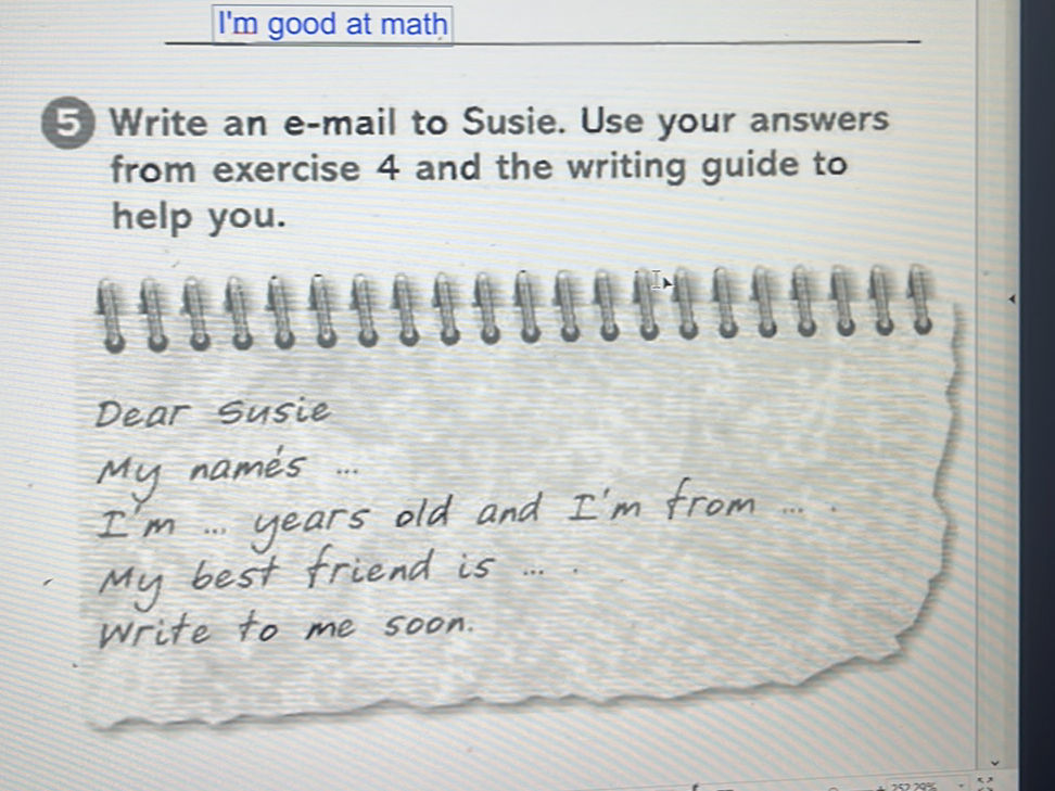 Write an e-mail to Susie. Use your answers | StudyX