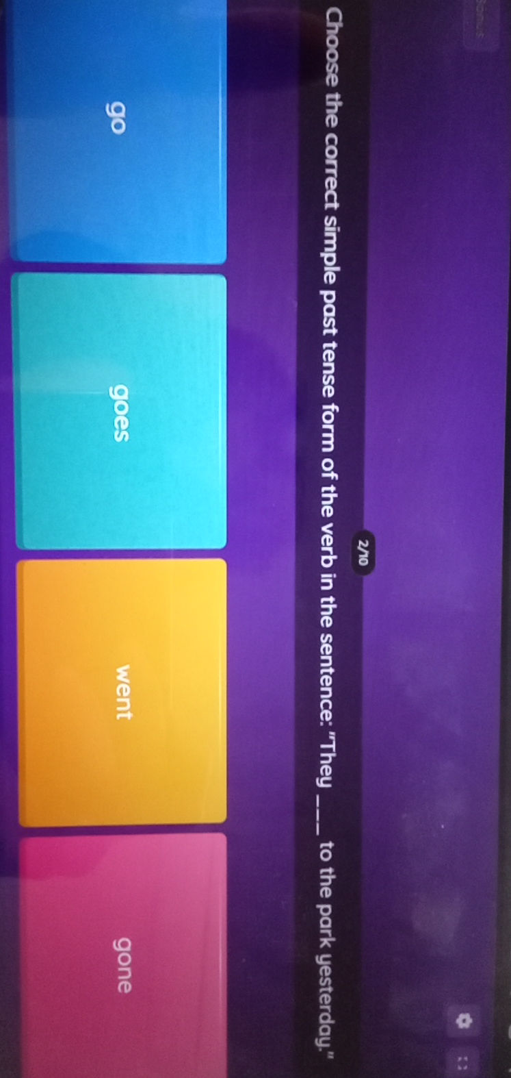 Choose the correct simple past tense form of | StudyX