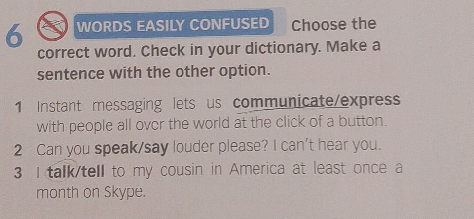 Choose the correct word. Check in your | StudyX