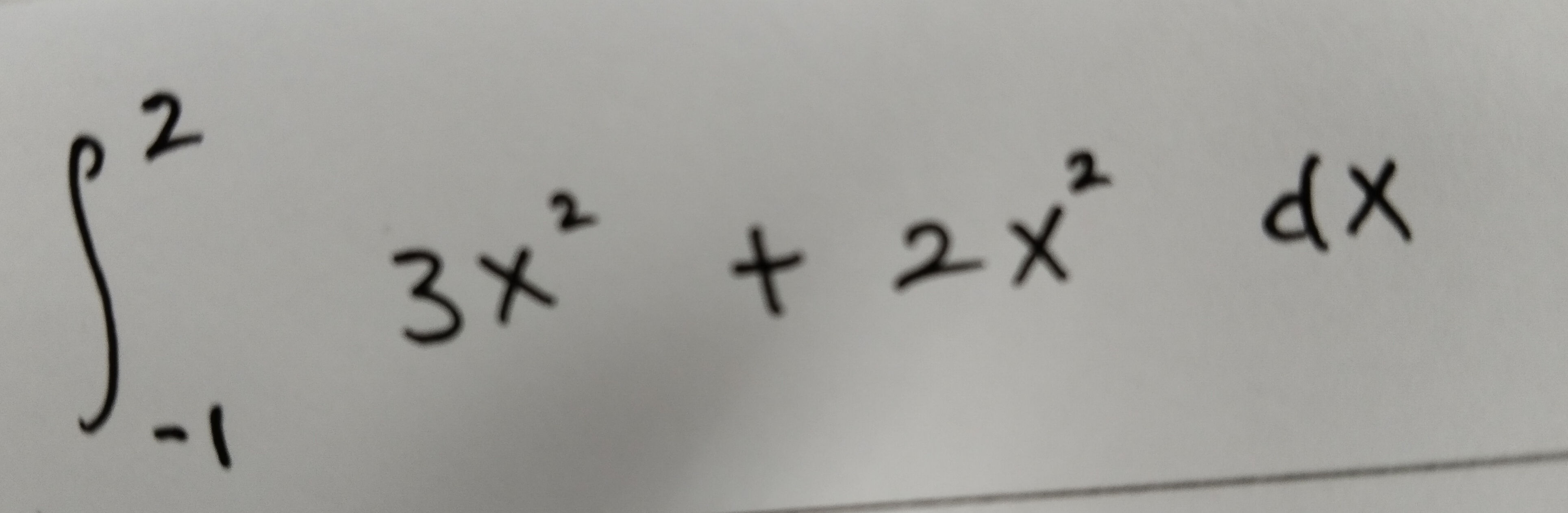 Evaluating Definite Integral of 3x^2 + 2x | StudyX