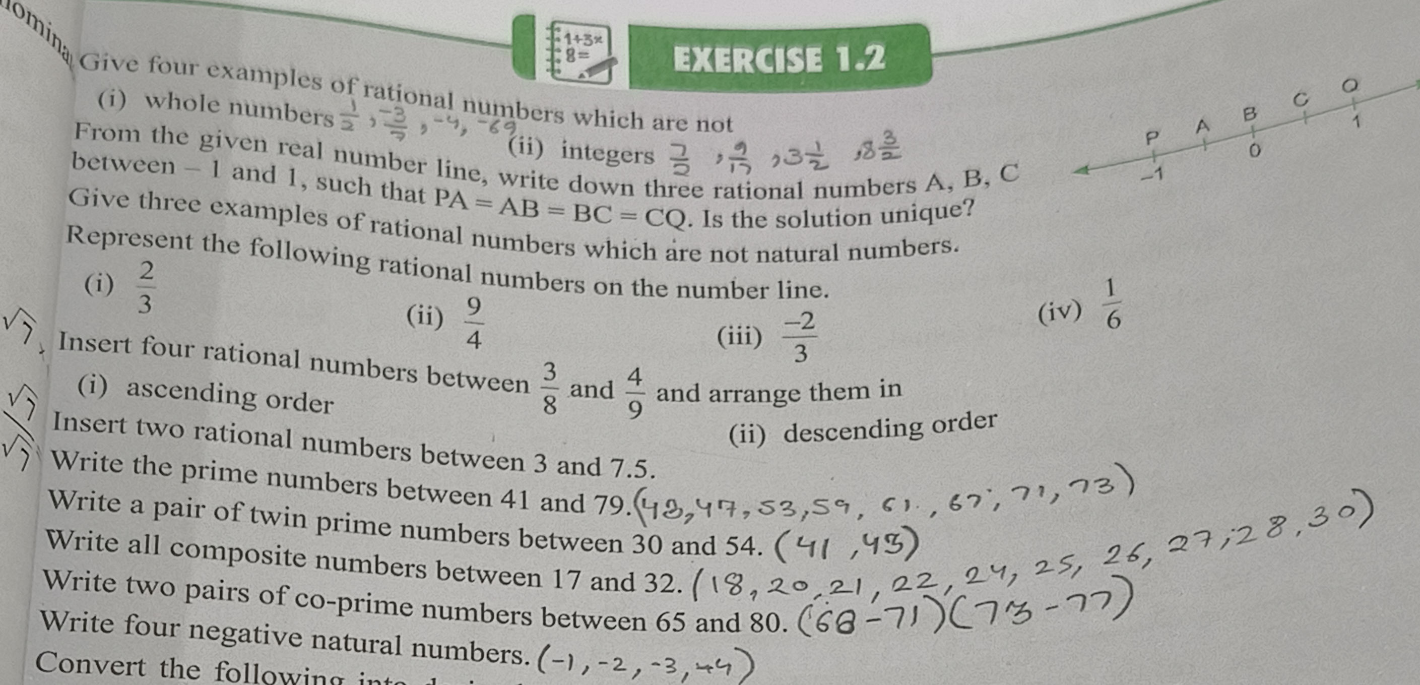 Give four examples of rational numbers which | StudyX