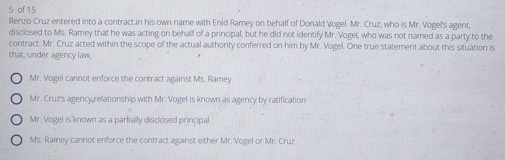 Renzo Cruz entered into a contract in his | StudyX