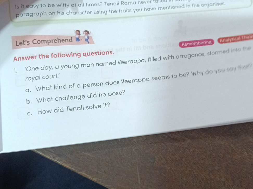 1. 'One day, a young man named Veerappa, | StudyX