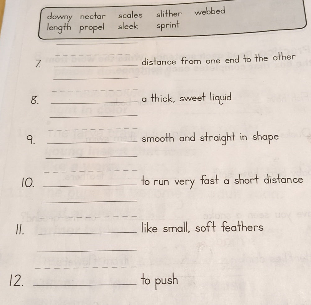 downy nectar scales slither webbed length | StudyX