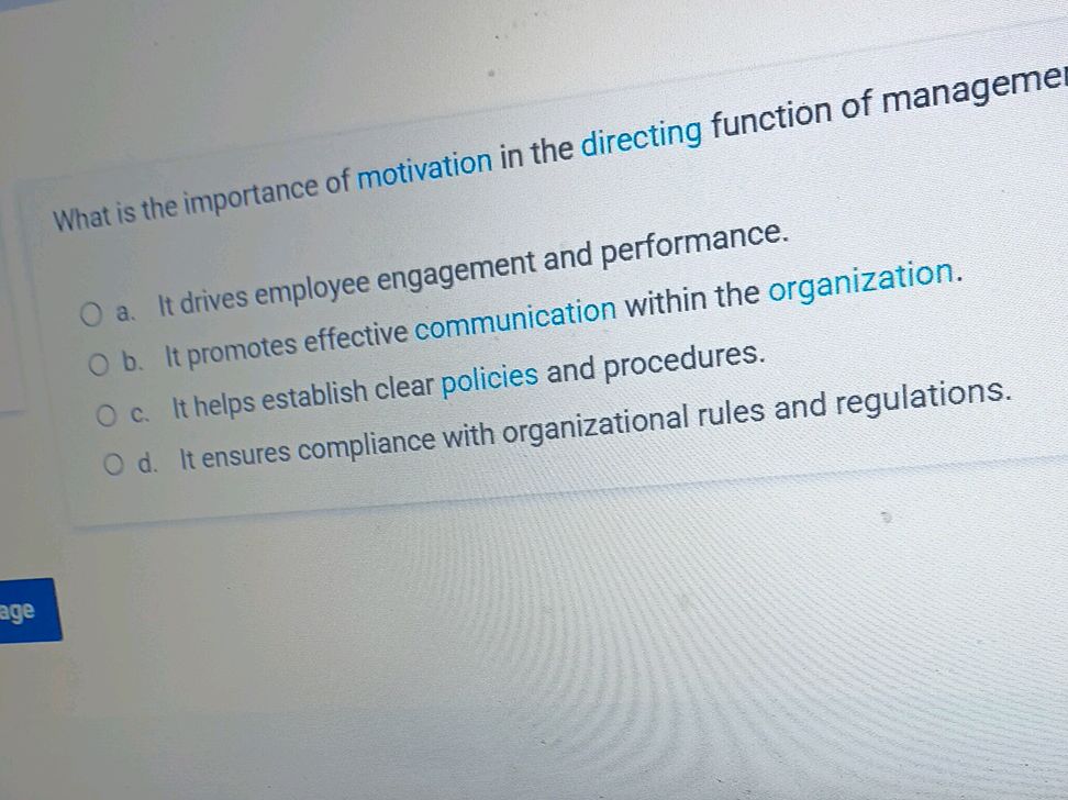 What is the importance of motivation in the | StudyX