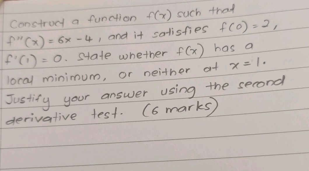 Construct a function $f(x)$ such that | StudyX