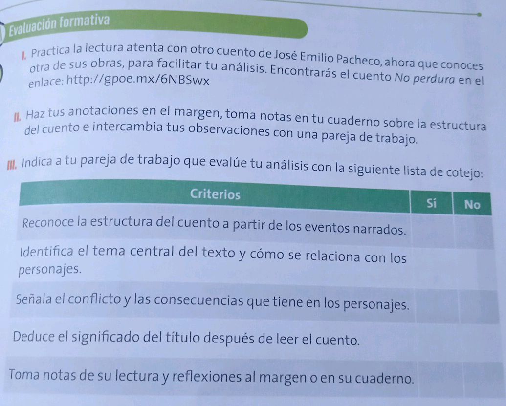 I. Practica la lectura atenta con otro