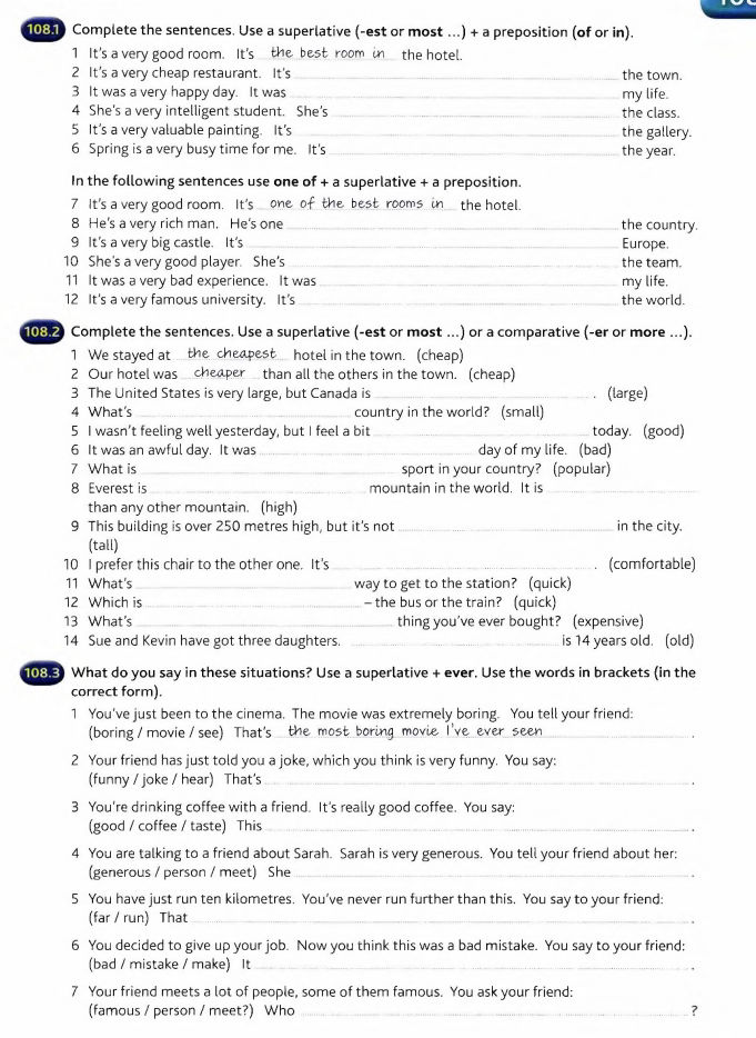 108.1 Complete the sentences. Use a | StudyX