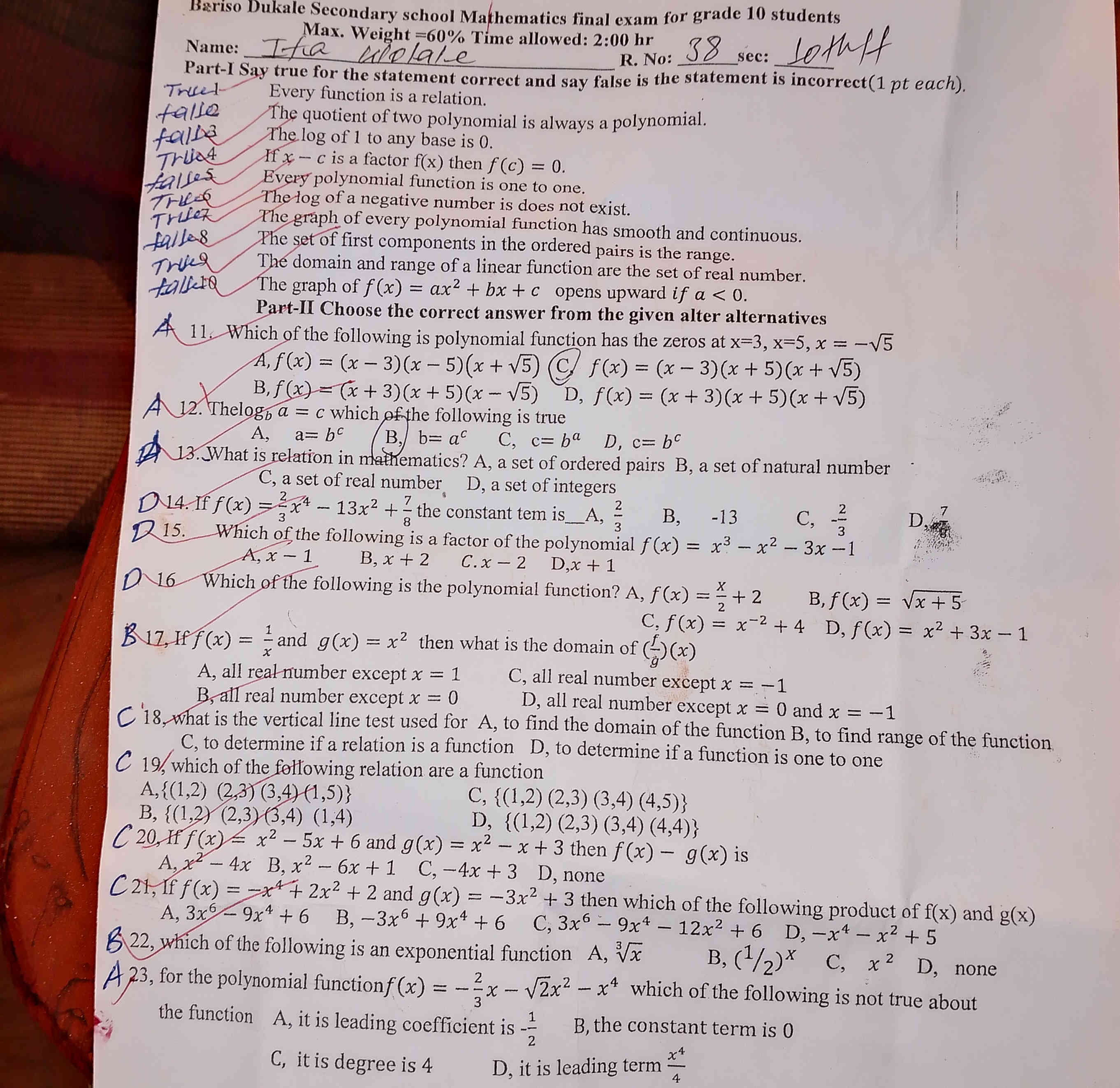 Bariso Dukale Secondary school Mathematics | StudyX