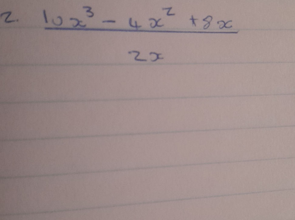 Simplify the expression: (10x^3 - 4x^2 + 8x) | StudyX