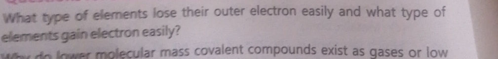 What type of elements lose their outer