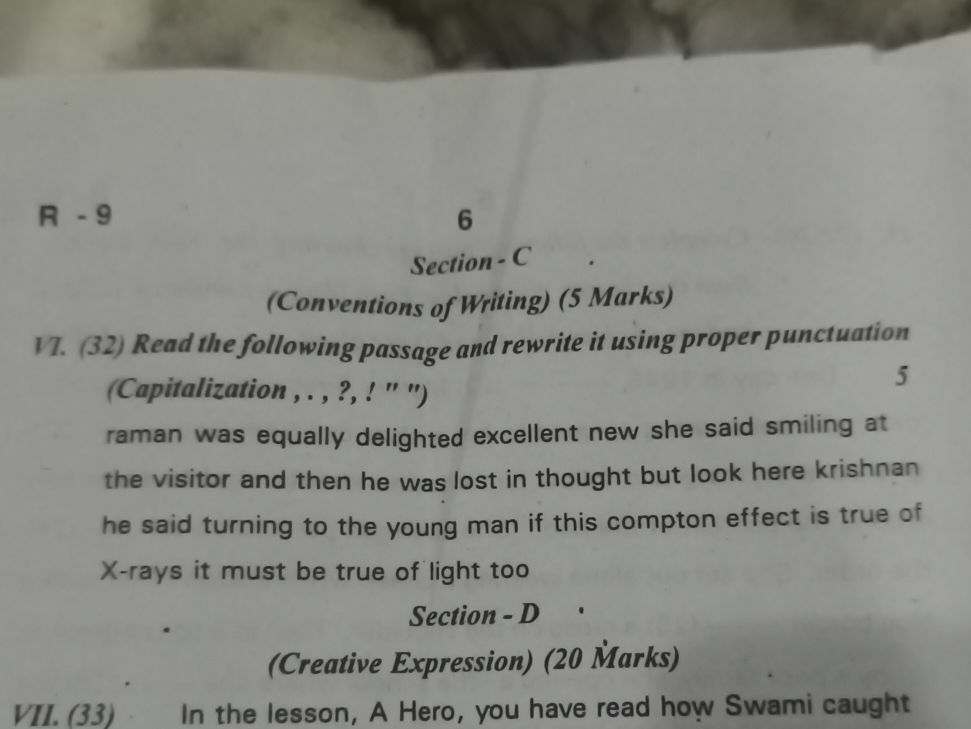 VI. (32) Read the following passage and | StudyX