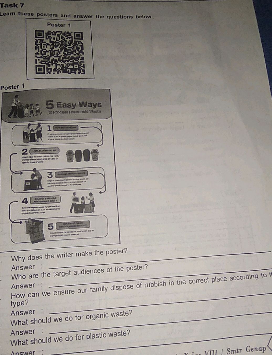 Why does the writer make the poster? Answer: | StudyX