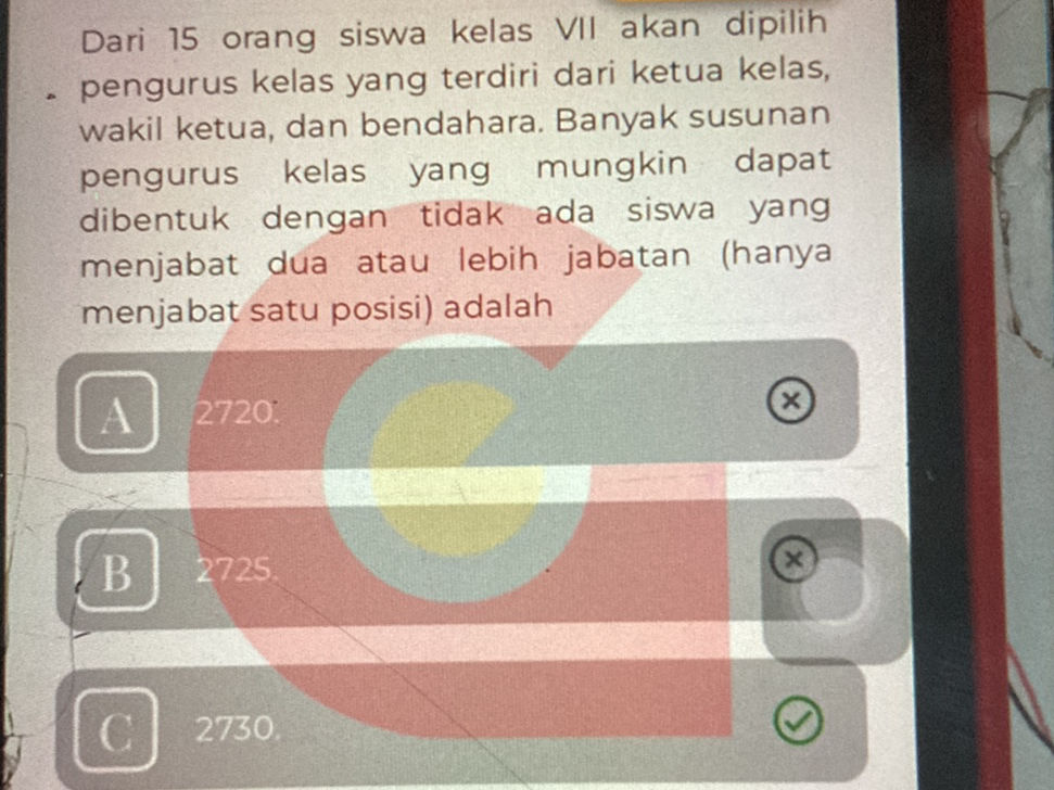 Dari 15 orang siswa kelas VII akan dipilih | StudyX