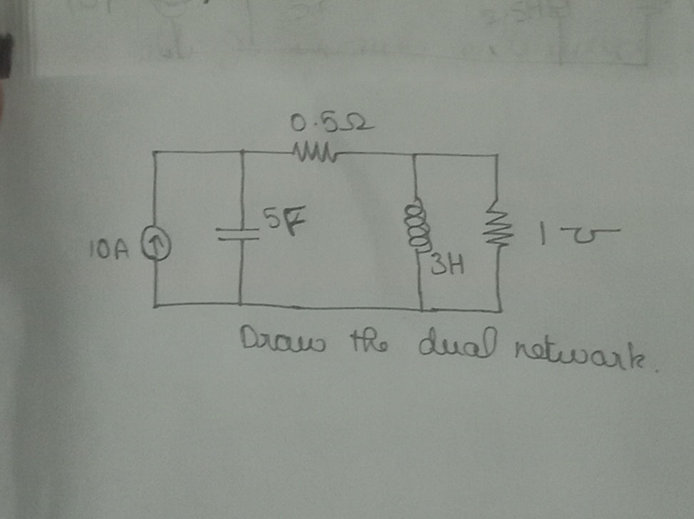 Draw the dual network. The circuit diagram