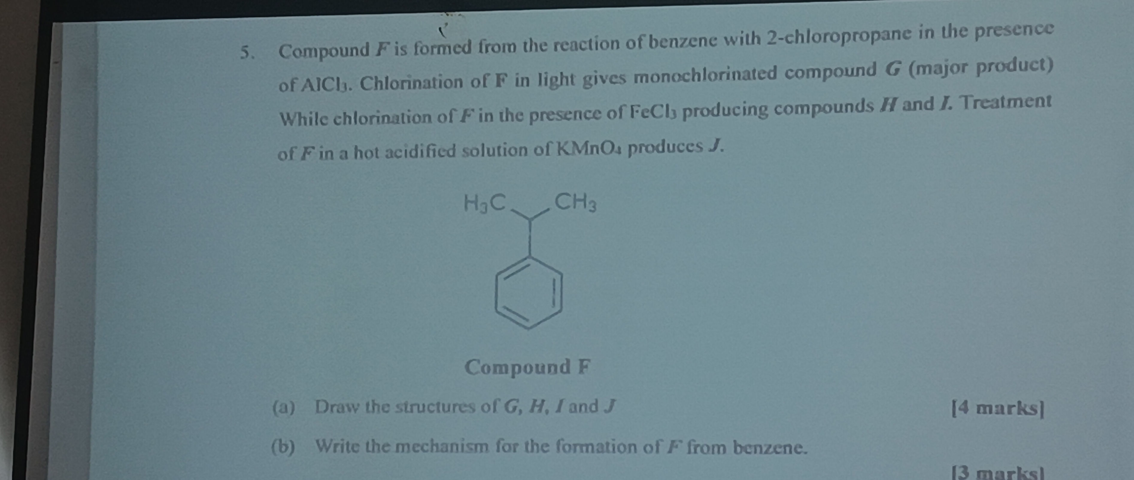 5. Compound F is formed from the reaction of | StudyX
