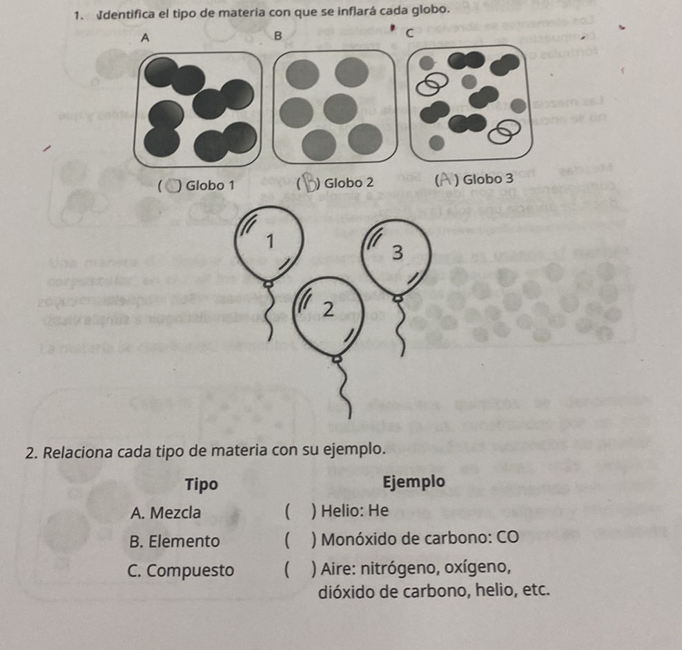 1. Identifica el tipo de materia con que se | StudyX