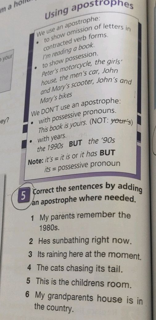 Correct the sentences by adding an | StudyX