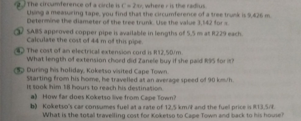 The circumference of a circle is $C = 2 r$, | StudyX
