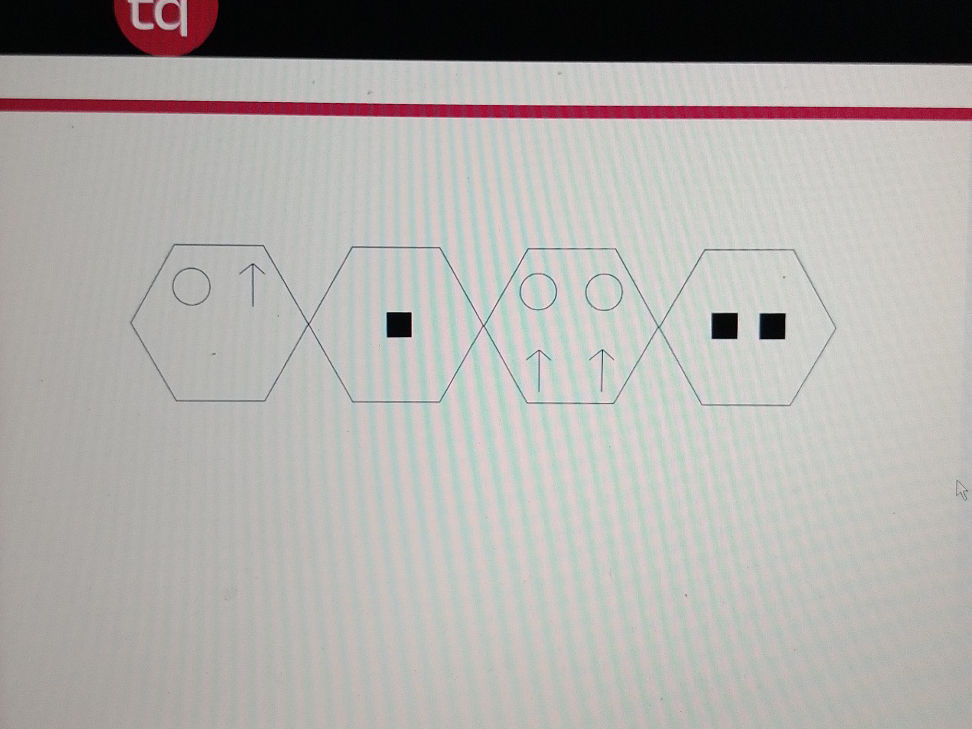 The image shows a sequence of shapes with | StudyX